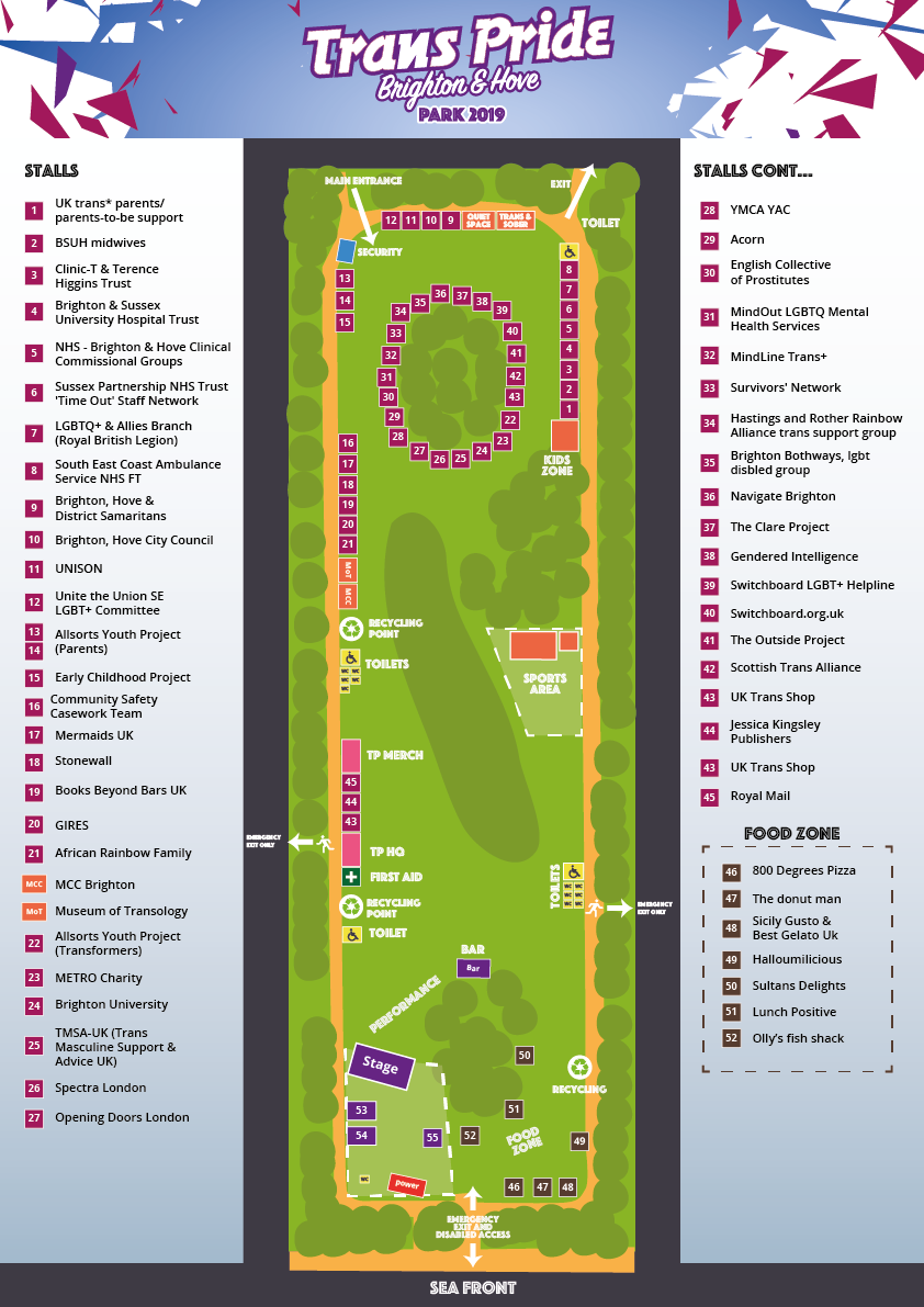 Brunswick Square Park Map 2019 - Trans Pride Brighton